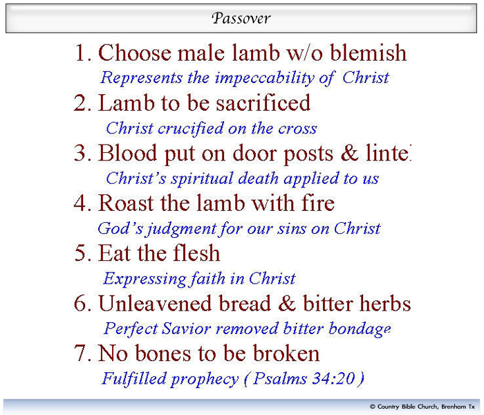 Passover (Visual) : Country Bible Church - Brenham, TX Passover (Visual) : Country Bible Church - Brenham, TX